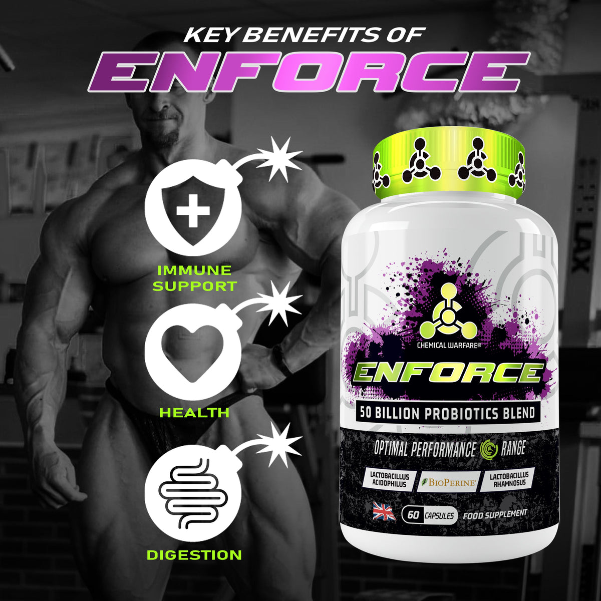 Enforce - 50 Billion Probiotic Blend (30 Servings) – Chemical Warfare Trade